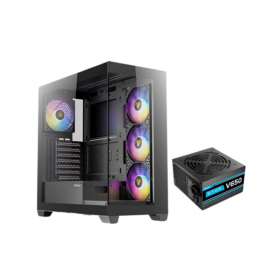 Antec CX300 ARGB Black + Antec Atom V650 650 Watts Power Supply with ...