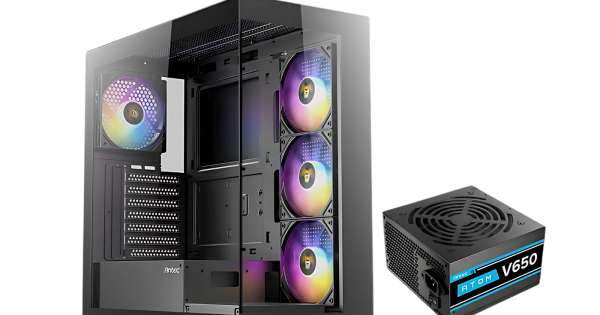 Antec CX300 ARGB Black + Antec Atom V650 650 Watts Power Supply with ...
