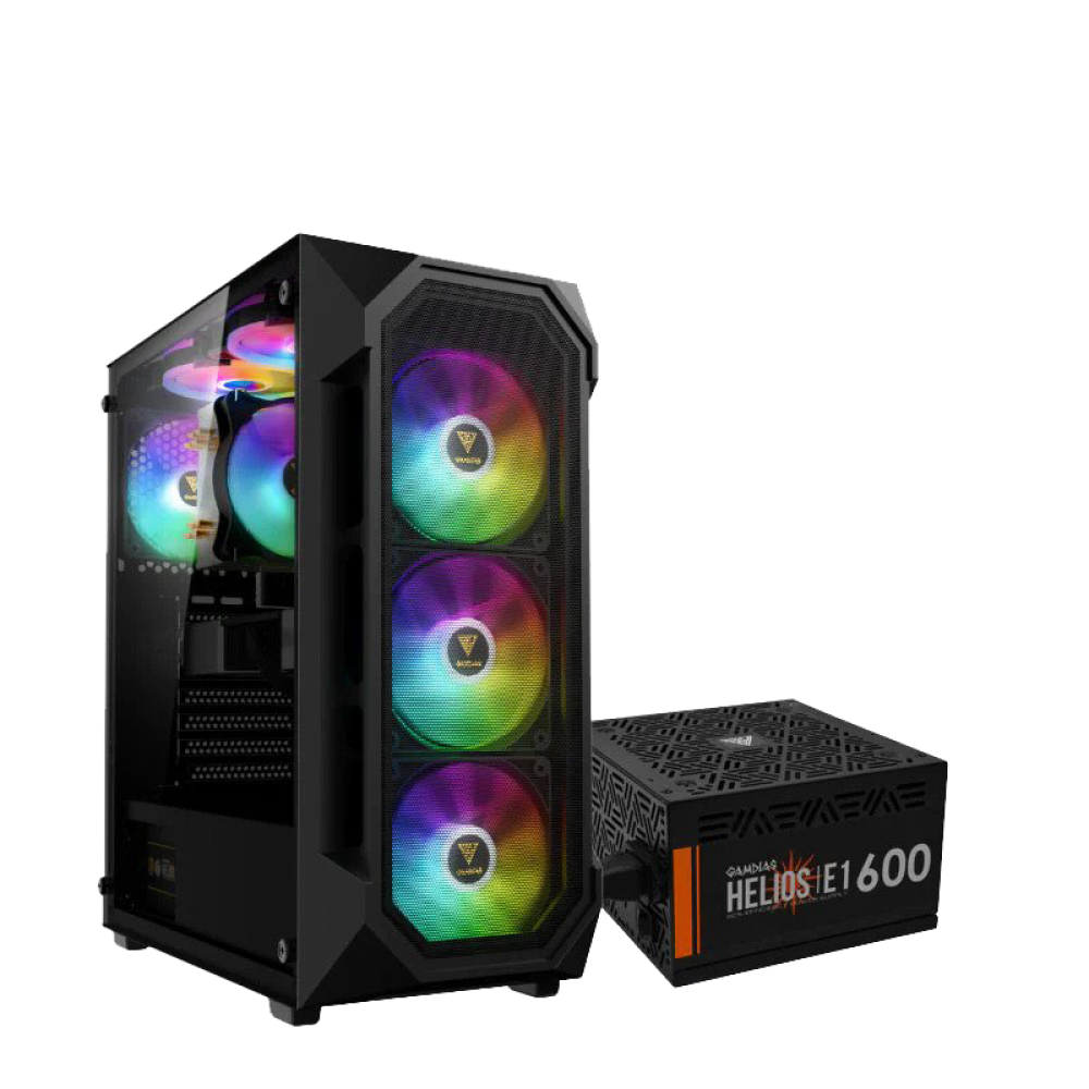 Gamdias AURA GC1 ELITE Mesh FRGB Mid-tower ATX Gaming Casing + HELIOS ...