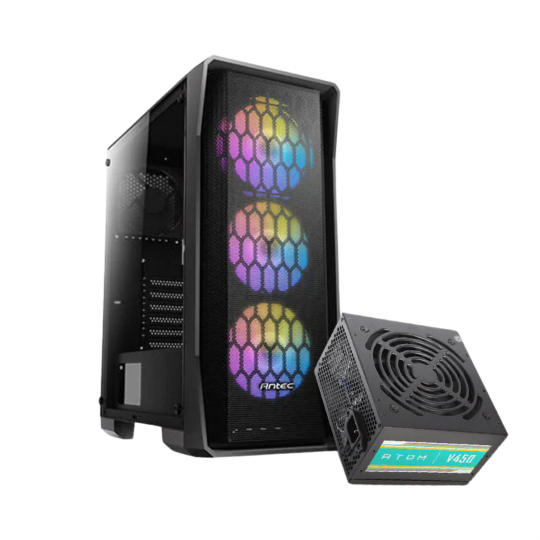 ANTEC NX360 Mid-Tower ATX Gaming Case + PSU Antec Atom V450