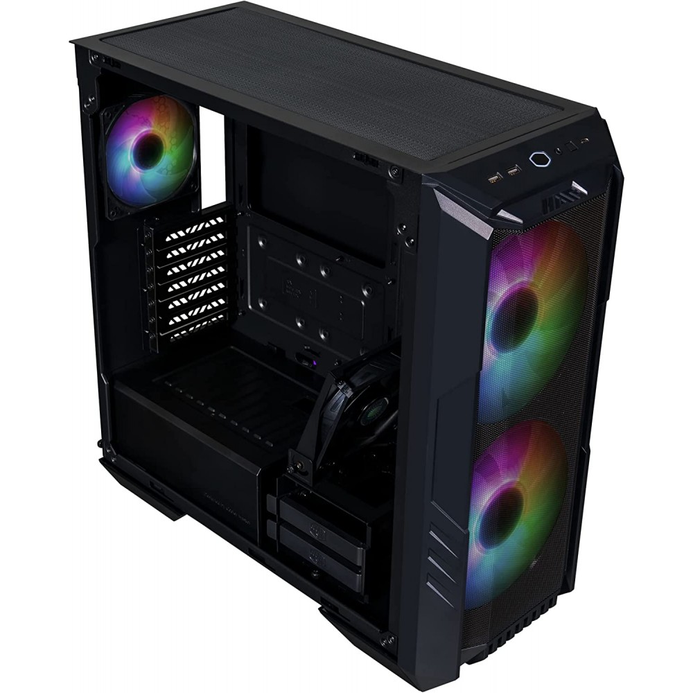 Cooler Master HAF 500 PC Case: Mid-Tower, 2 x 200mm Pre-Installed ARGB ...