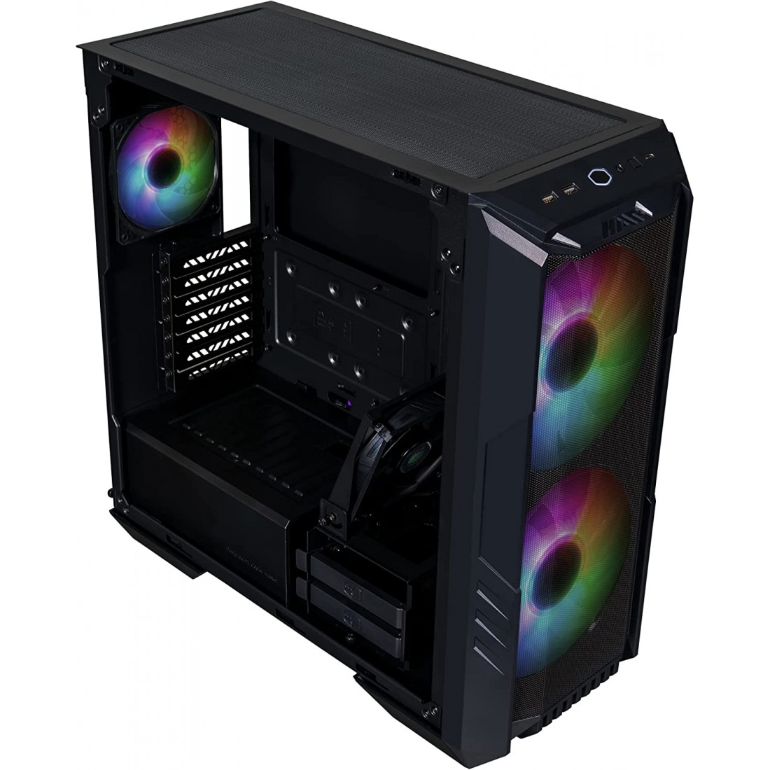 Cooler Master HAF 500 PC Case: Mid-Tower, 2 x 200mm Pre-Installed ARGB ...